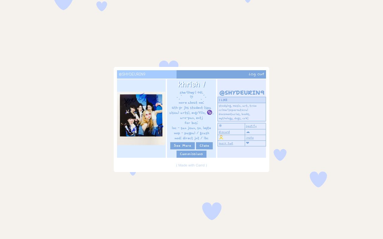 khrish comms carrd ♡ ༘*.ﾟ